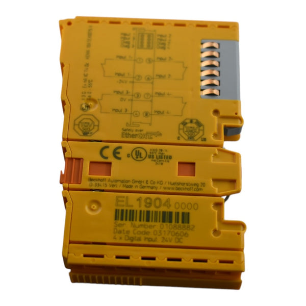 Beckhoff EL1904 ETHERCAT TERMINAL 4-CHANNEL DIGITAL INPUT CROSS-CIRCUI