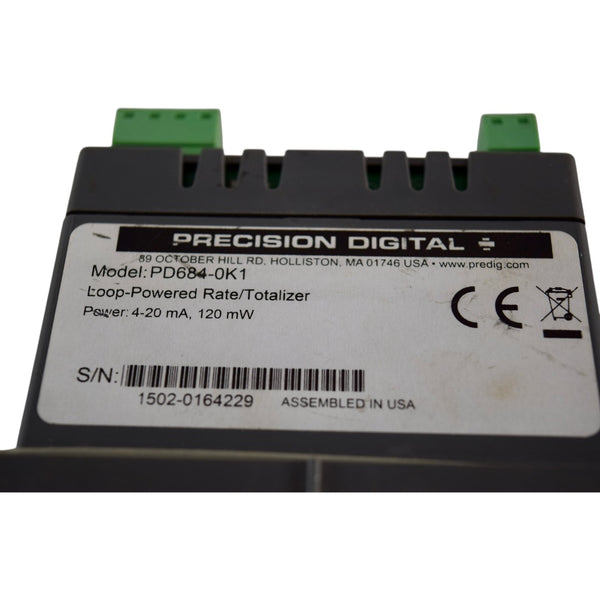 Precision Digital PD684-0K1 Loop Powered Rate/Totalizer 4-20mA