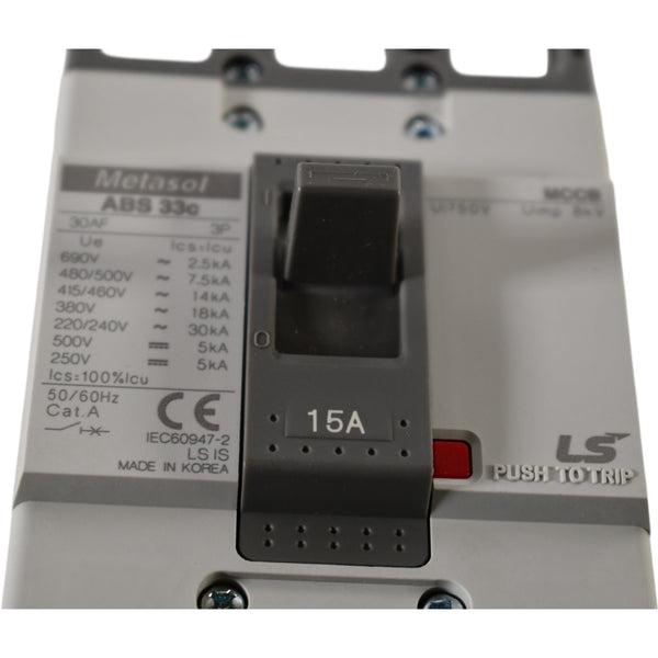 NEW LS Electric ABS 33c 15A 3P MCCB Molded Case Circuit Breaker