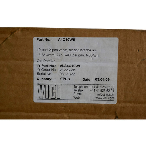 NEW VICI A4C10WE 10-Port 2-Pos Air Actuated Valve 400PSI GC HPLC – VB Industrial Supply