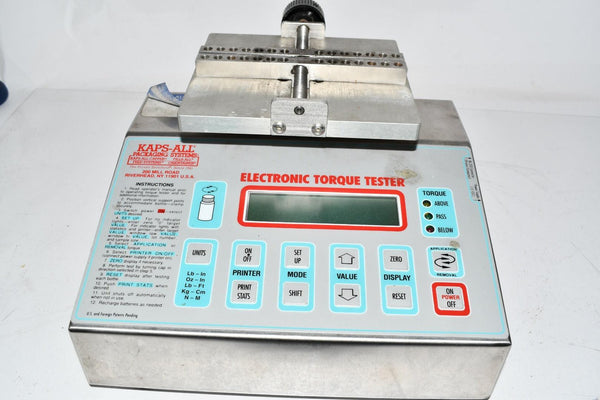 Kaps-All Capper Packaging Systems EB-650 Bench Torque Meter Electronic