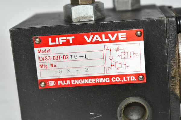 Fuji Engineering LVS3-03T-D2-TB-L Pneumatic Solenoid Lift Valve 24v-dc