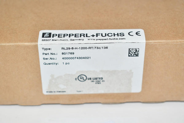 NEW PEPPERL FUCHS RL29-8-H-1200-TR/73C/136 801769 Background Suppressi