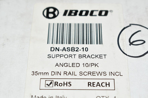 Pack of 6 NEW IBOCO DN-ASB2-10 ANGLED SUPPORT BRACKET, NO SCREWS