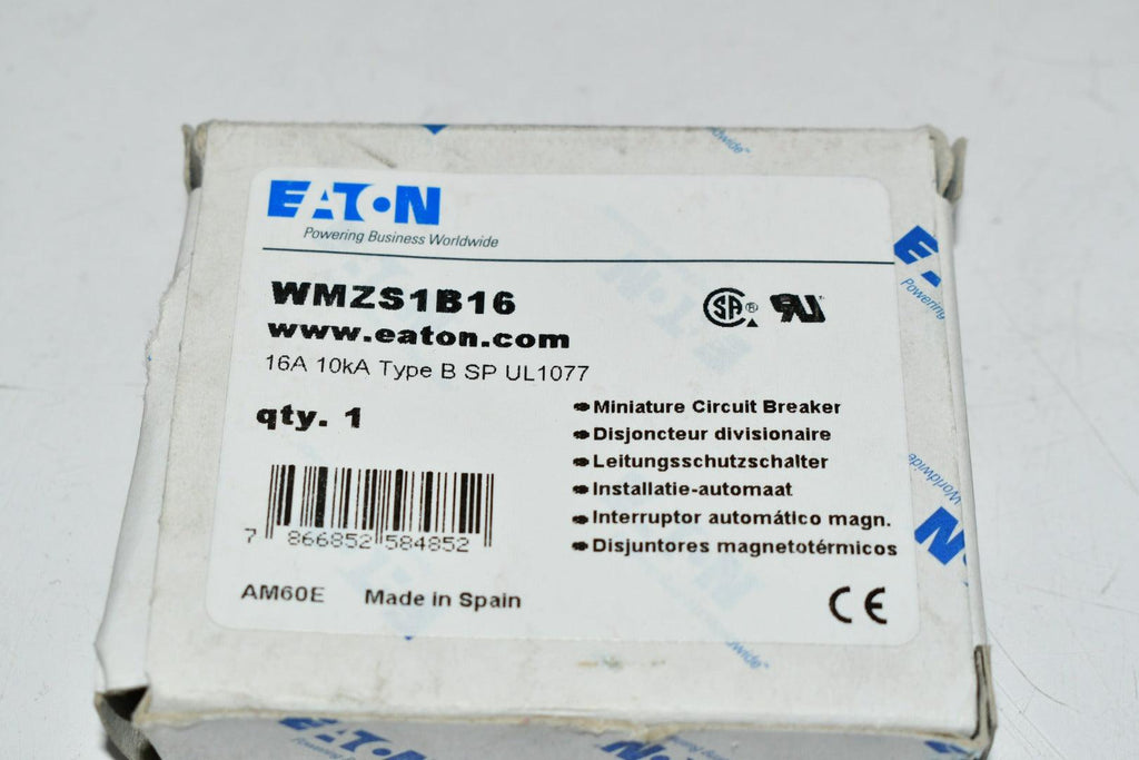 NEW Eaton WMZS1B16 Miniature CB Circuit Breaker 16A 10kA Type B UL1077 ...