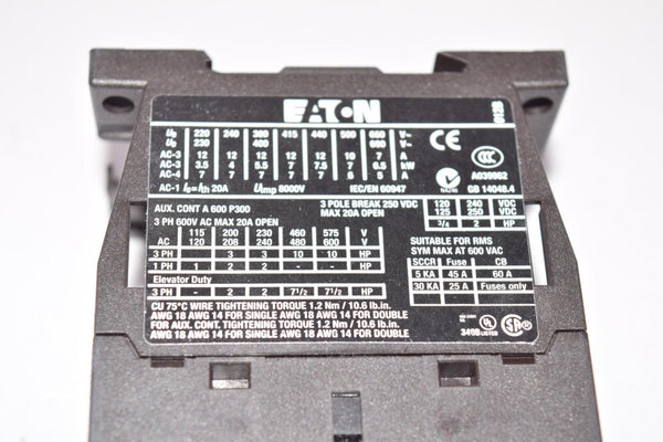 NEW EATON XTCE012B10AD DILM12-10 CONTACTOR 120VDC – VB Industrial Supply