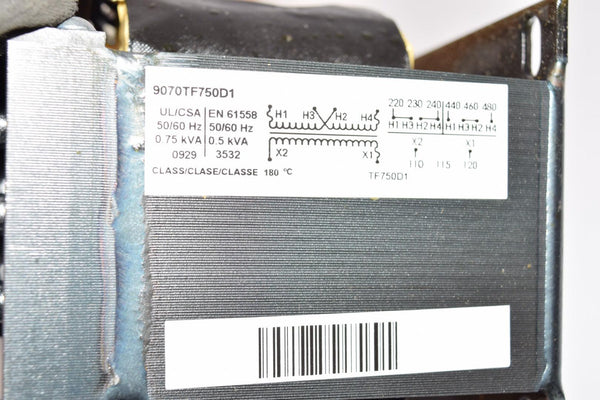 NEW Square D 9070TF750D1 Industrial Control Transformer 240/480V