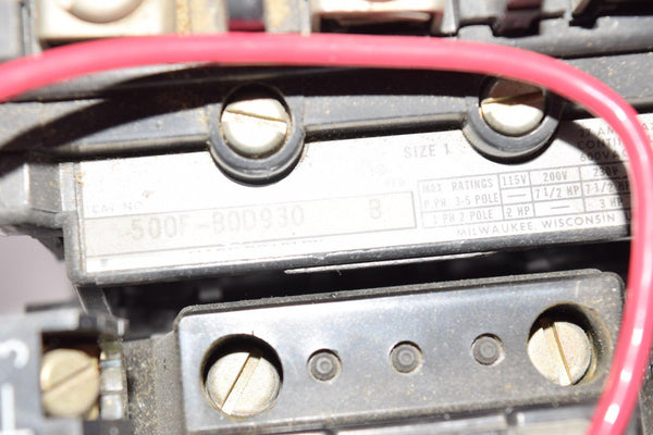 Allen-Bradley 500F-BOD930 Size 1 Contactor 460-480V 60Hz Coil – VB ...