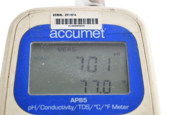 Fisher Scientific Accumet AP85 Portable Waterproof pH/Conductivity Met ...