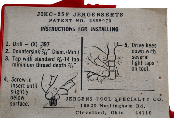 Jergens JIKC-25F Keenserts Inserts – VB Industrial Supply