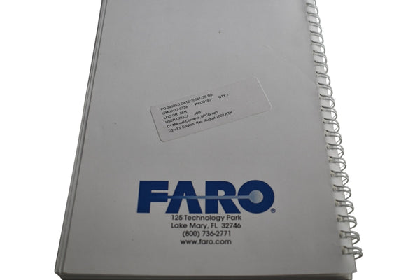 Faro XH17-0239 Control Station CAM2 SPC Graph Version 2.9 August 2002 ...