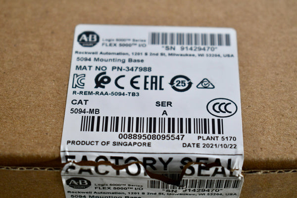NEW Allen Bradley 5094-MB Mounting Base, For Use With FLEX 5000 Module