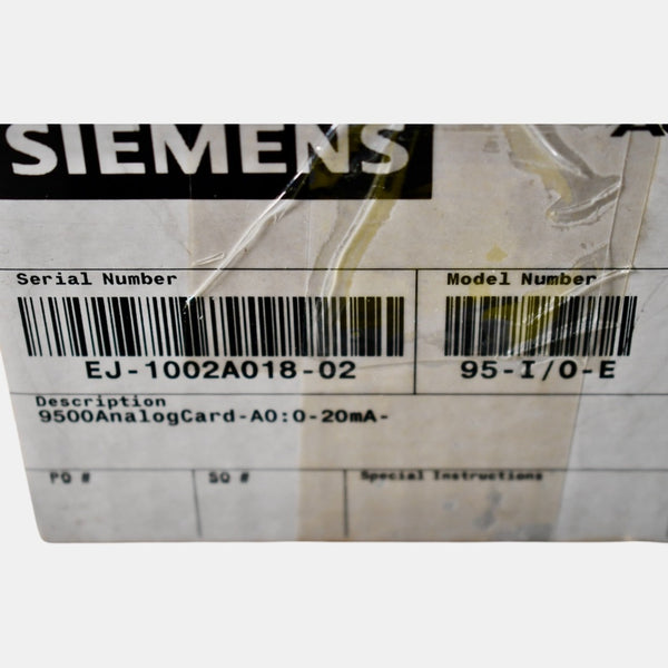 NEW Siemens 95-I/O-E Auxiliary Card, AUX CARD:8 BIN INPUTS, 4 ANALOG O ...