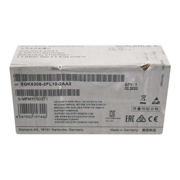NEW Siemens 6GK5308-2FL10-2AA3 SCALANCE X308-2, managed plus IE switch ...