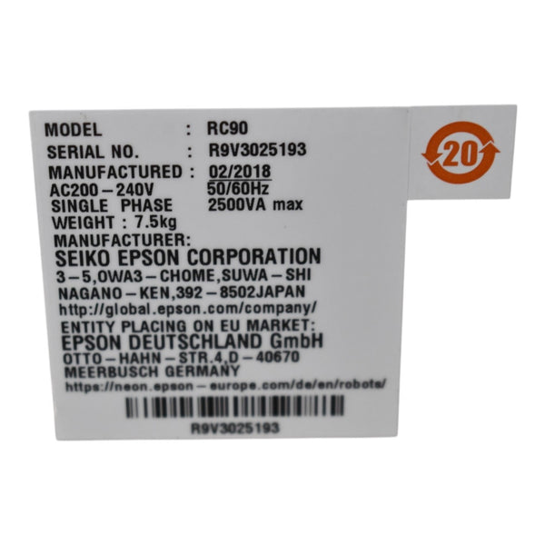 Epson LS3 SCARA Robot LS3-401S 3kg Max Payload 4 Axis w/ RC90 Controll ...