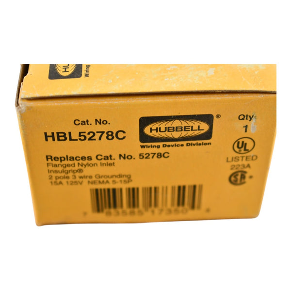 NEW Hubbell HBL5278C Flanged Inlet Plug