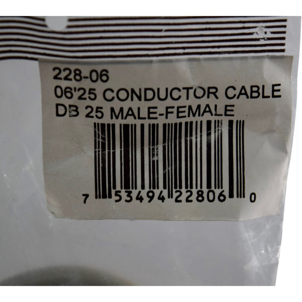 NEW 228-06 Conductor Cable 06'25 DB25 Male-Female