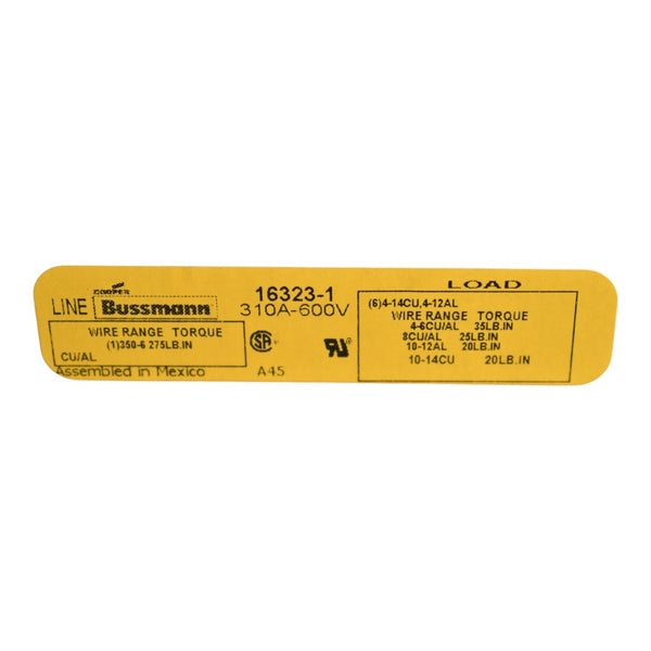 NEW Bussmann 16323-1 Power Distribution Block 310 A – VB Industrial Supply