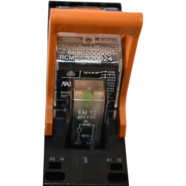NEW Weidm ller 8869430000 RELAY SOCKET 14 POS DIN RAIL 8690200000 4PDT ...