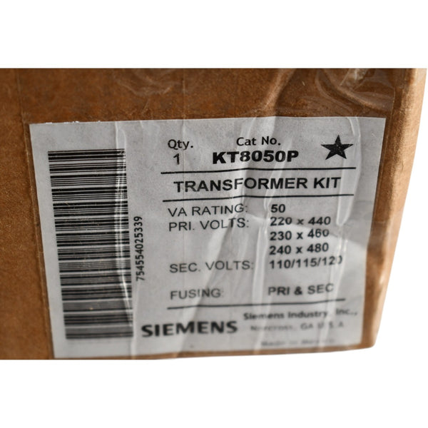 NEW Siemens KT8050P Control Power Transformer, 50va, PRI 380v, SEC 24v