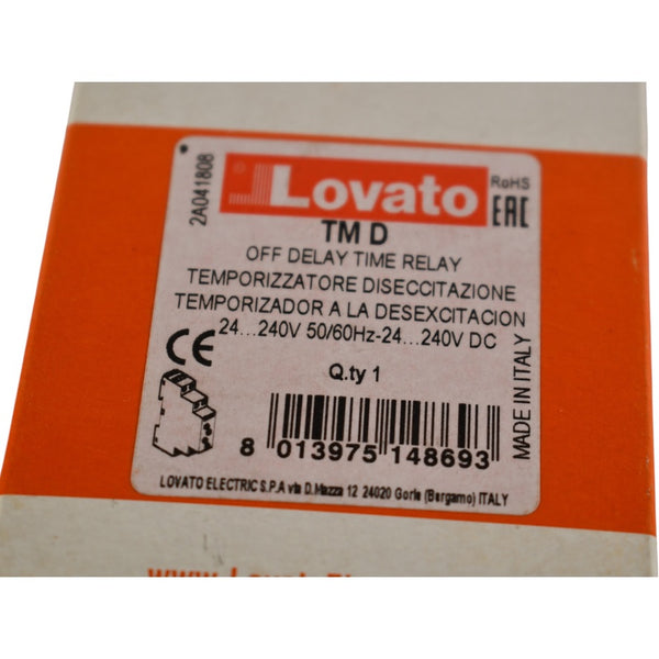 NEW LOVATO Electric TMD MODULAR TIMER OFF DELAY, MULTI SCALE 240V – VB ...