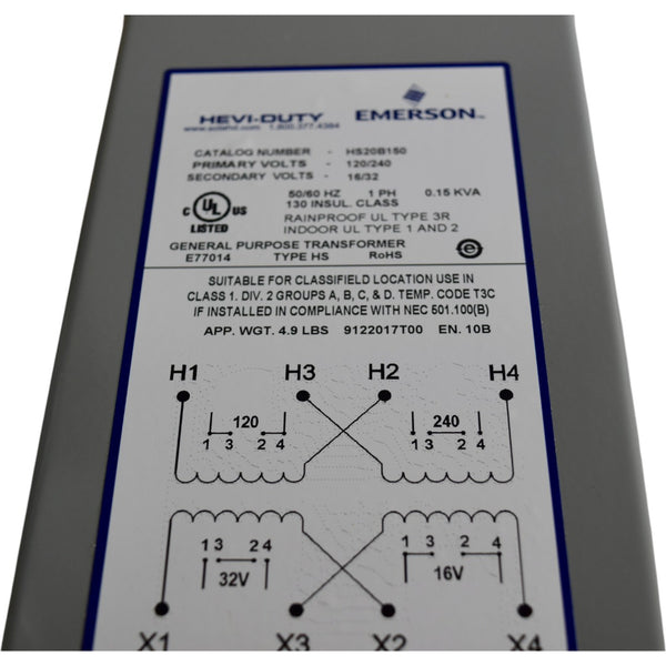 NEW Emerson HS20B150 Buck Boost Transformer .150 KVA – VB Industrial Supply