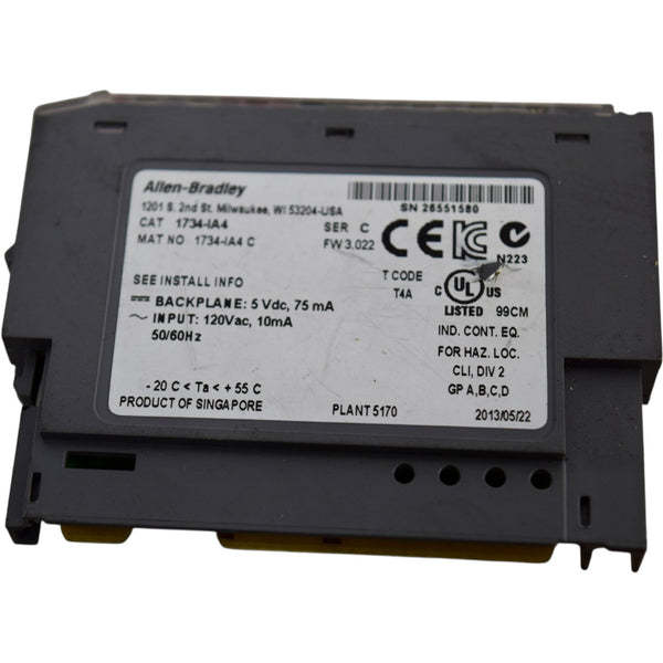 Allen Bradley 1734-IA4 Digital Input Module Series C – VB Industrial Supply