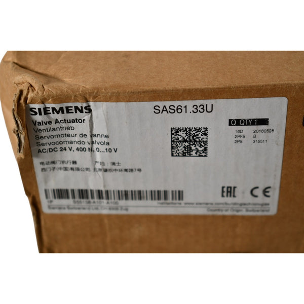 NEW Siemens SAS61.33U MT Series Electronic Valve, 24 Actuator, 0 to 10 ...