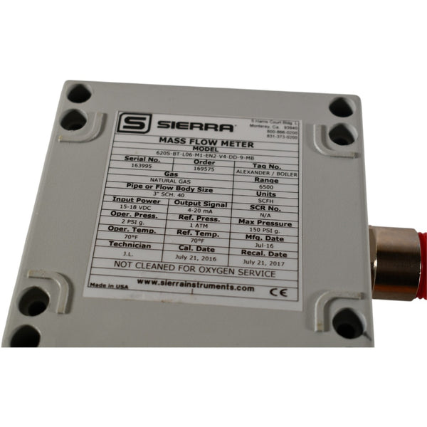 SIERRA BOILER TRAK 620S 620S-BT-L06-M1-EN2-V4-DD-9 MASS FLOW METER – VB ...