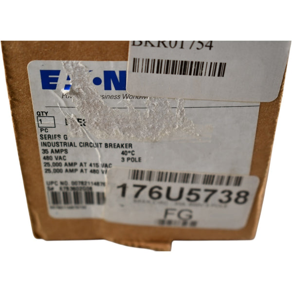 NEW Eaton EGE3035FFG Series G molded case circuit breaker, EG-frame, E ...