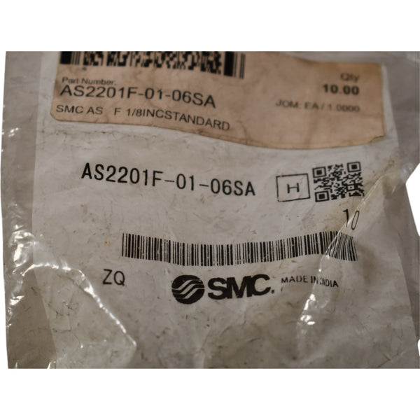 (Pack of 2) NEW SMC AS2201F-01-06SA Flow Control Valve | R1/8 Port | 6 ...