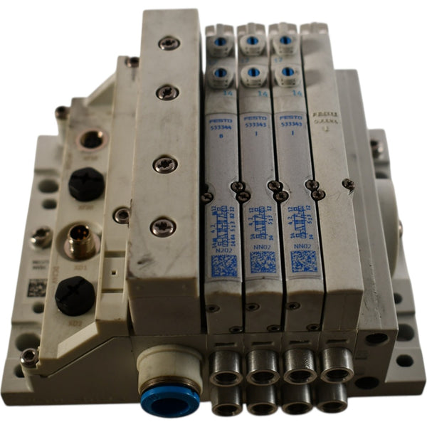 Festo Pneumatic MPAL-Vi Manifold + 8087171 End Plate + 3x 533343 Solen ...