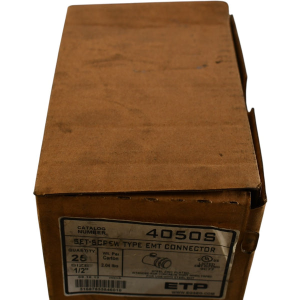 Pack of 20 NEW ETP EGSEG 4050S 1/2'' EMT Set Screw Connectors Steel ...