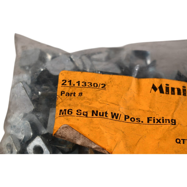 Pack of 100 NEW MiniTec 21.1330/2 M6 Square Nut with Position Fixing G ...