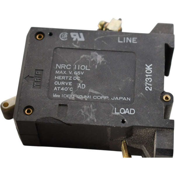IDEC NRC110L Circuit Protector 10A 250V Missing 1 Lug Screw