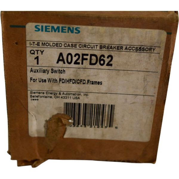 NEW Siemens A02FD62 2-Form C Auxiliary Switch for FD Frame Breakers