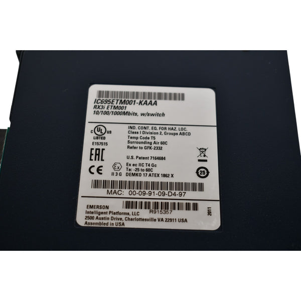 NEW Emerson PACSystems RX3i IC695ETM001-KAAA Ethernet Interface Module ...