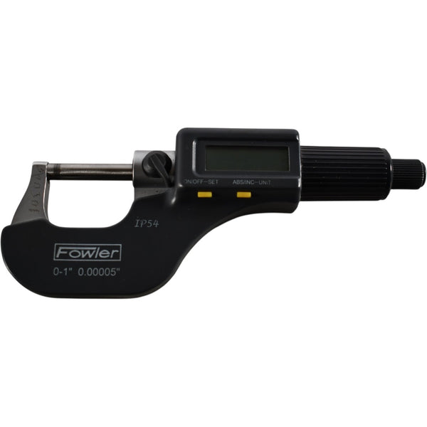 Fowler IP54 0-1''/25mm Electronic Outside Micrometer w/ Engravings