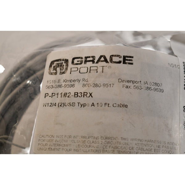 NEW Grace Port P-P11#2-B3RX 2-Port USB Interface 10ft Cable