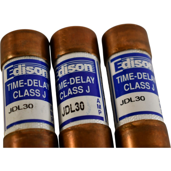 Lot of 3 NEW Edison JDL30 30A 600V Class J Time-Delay Fuses – VB ...