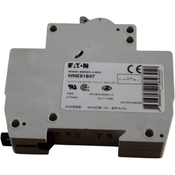 NEW EATON WMZS1B07 7A 1 Pole 10kA Type B DIN Rail Circuit Breaker 277V
