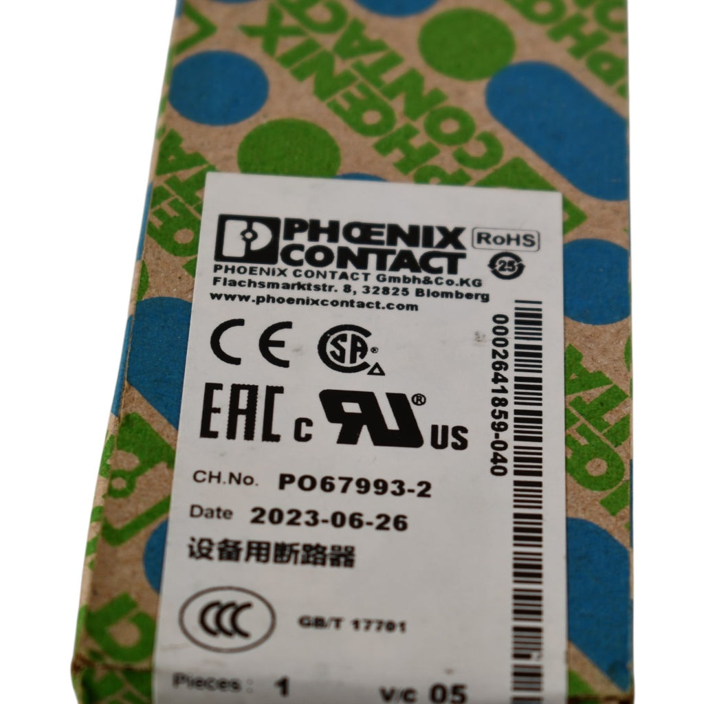 NEW Phoenix Contact CB TM1 0.5A SFB P Circuit Breaker 2800835 – VB ...