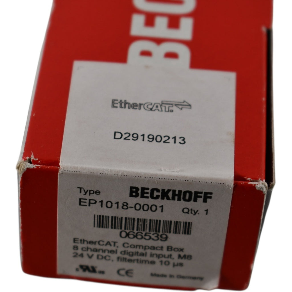 NEW Beckhoff EP1018-0001 EtherCAT Box 8-Ch 24V DC DI M8 IP67