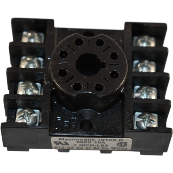 Macromatic 70169-D Relay Socket 8-Pin 10A 600V DIN Rail/Panel Mount UL ...