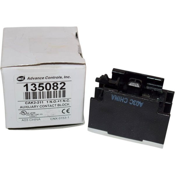 NEW Advance Controls 135082 Auxiliary Contact 1NO+1NC Top Mount SK Ser ...