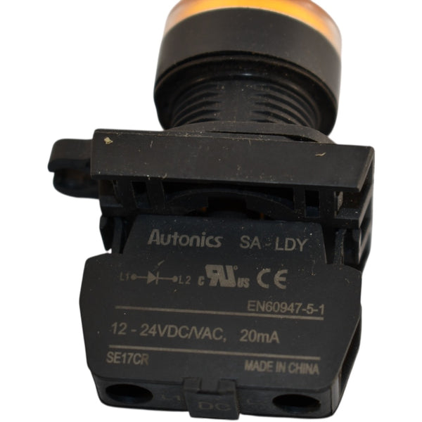 Autonics S2PR-P3YAD 22mm Extended Yellow Illuminated Push Button 1NO 1 ...