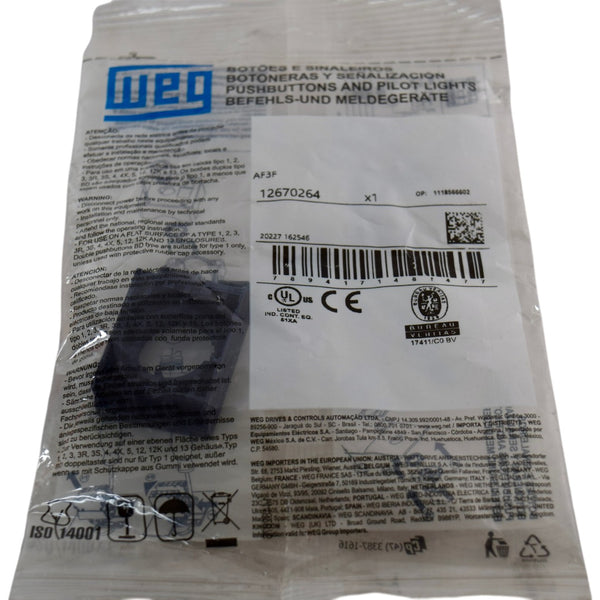 NEW WEG 12670264 AF3F 3-Position Flange for CSW Series Pushbutton Swit ...