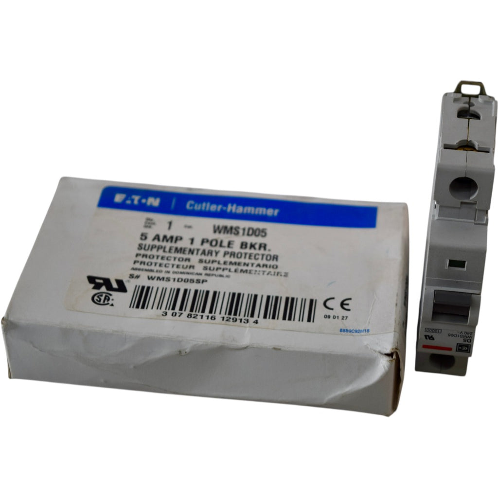 NEW Eaton WMS1D05 5A 1P Type D Supplementary Protector 120/277V AC 240 ...