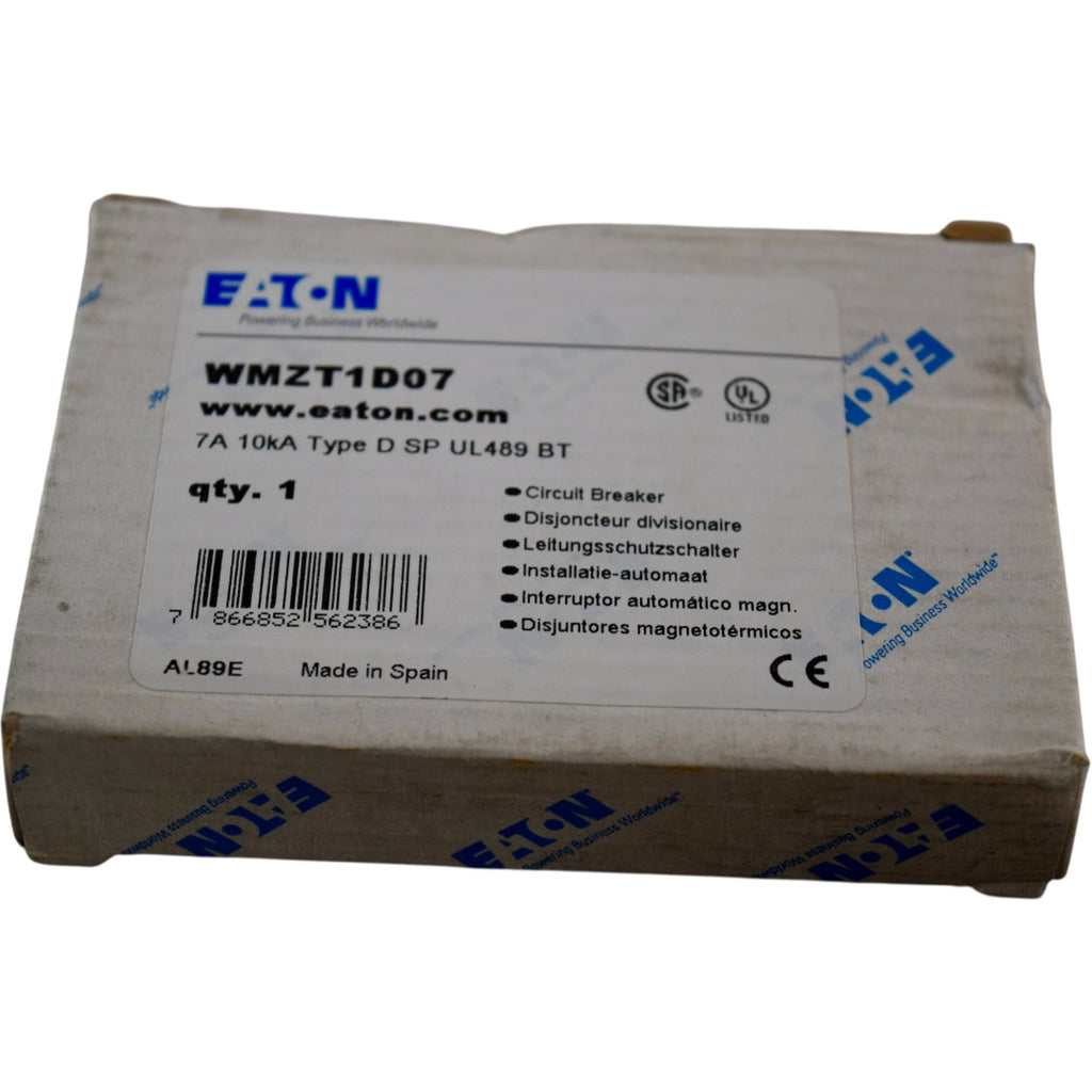NEW Eaton WMZT1D07 Miniature Circuit Breaker 7A 1P D-Curve 277V 10kA U