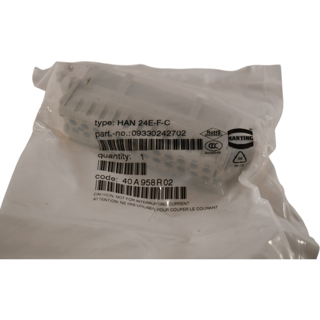 NEW Harting 09330242702 Han E 24 Pos Female Insert Crimp 16A 600V – VB ...